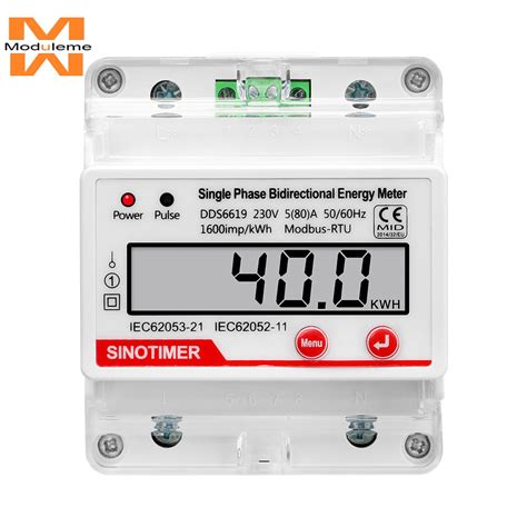 Ac 230v 80a 4p Single Phase Multifunction Lcd Energy Meter With Rs485 Modbus Communication