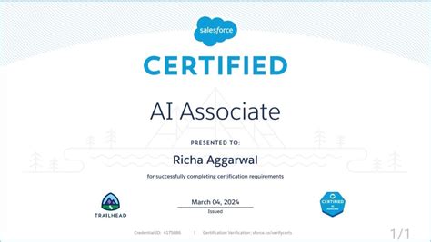 Pwc Salesforce Ai Certification Richa Aggarwal ☁