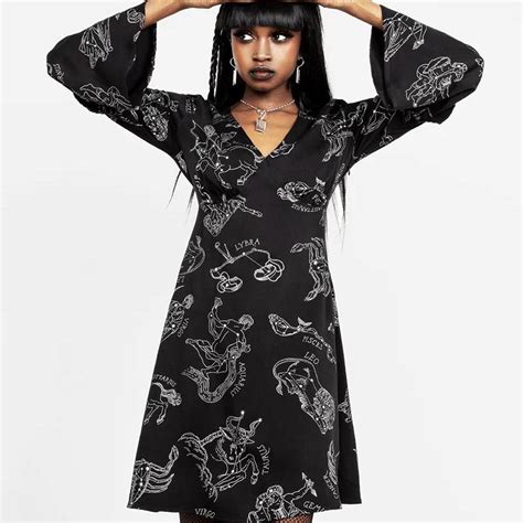 Disturbia Zodiac Flare Sleeve Mini Dress This Is Depop