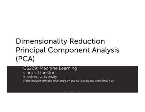 Dimensionality Reduction Principal Component Analysis Pcapdf