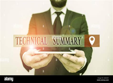 Conceptual Hand Writing Showing Technical Summary Concept Meaning