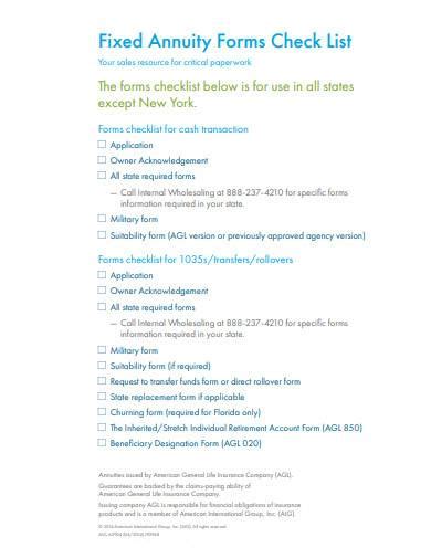 FREE 11 Annuity Checklist Samples Templates In PDF MS Word
