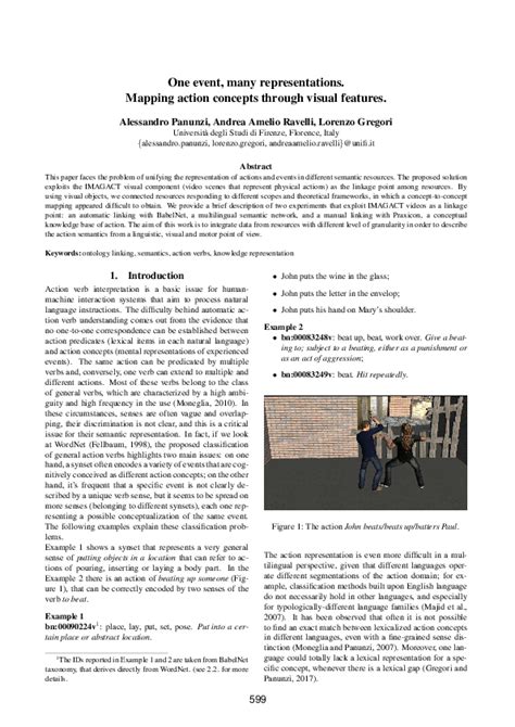 Pdf One Event Many Representations Mapping Action Concepts Through