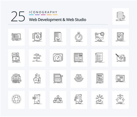 Web Development And Web Studio Line Icon Pack Including Optimization Done Feedback Mark