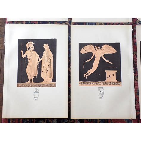 Antique Early 19th Century Large Folio Neoclassical Greek Vase Motif