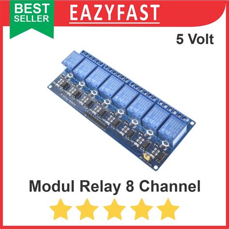 Jual Modul Relay 8 Channel Arduino SPDT 5V 5 Pin Shopee Indonesia