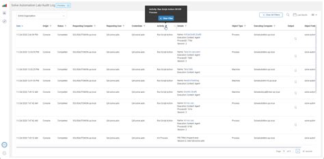 centralized audit log solve settings