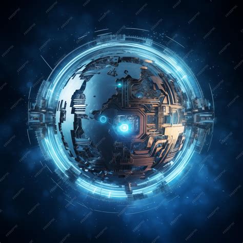 A Digital Representation Of A Globe Surrounded By A Network Of Circuits