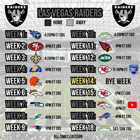 Nfl Officially Releases Full Las Vegas Raiders 2026 Schedule Featuring