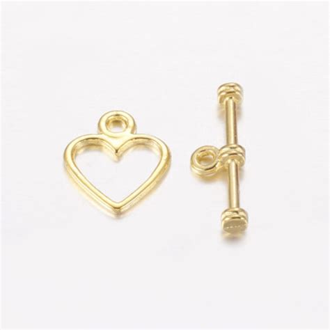 Gold Heart Toggle Clasp Riverside Beads