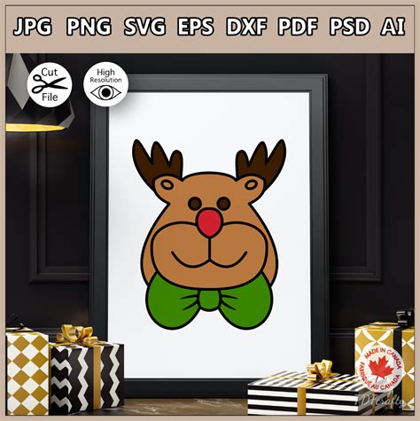 Reindeer Cartoon Face Svg The Digital Files Tdfcrafty