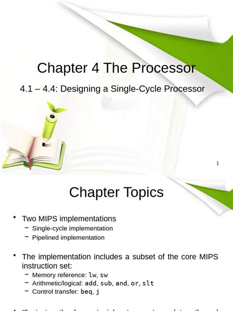 Chapter 41 44 Designing A Single Cycle Processor Pdf Central