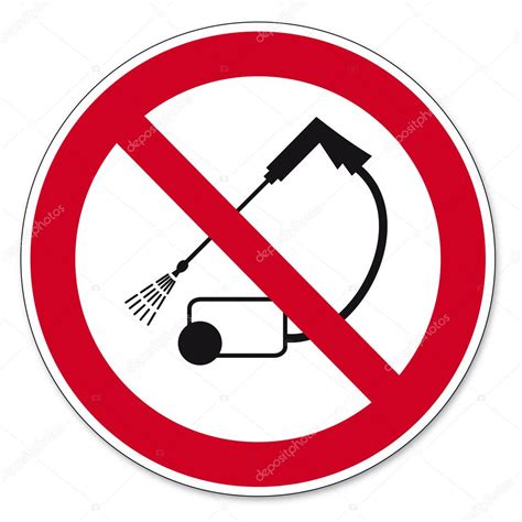 Prohibition Signs Bgv Icon Pictogram Clean With High Pressure