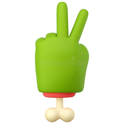 3d Zombie Hand In Plastic Cartoon Style Stock Illustration