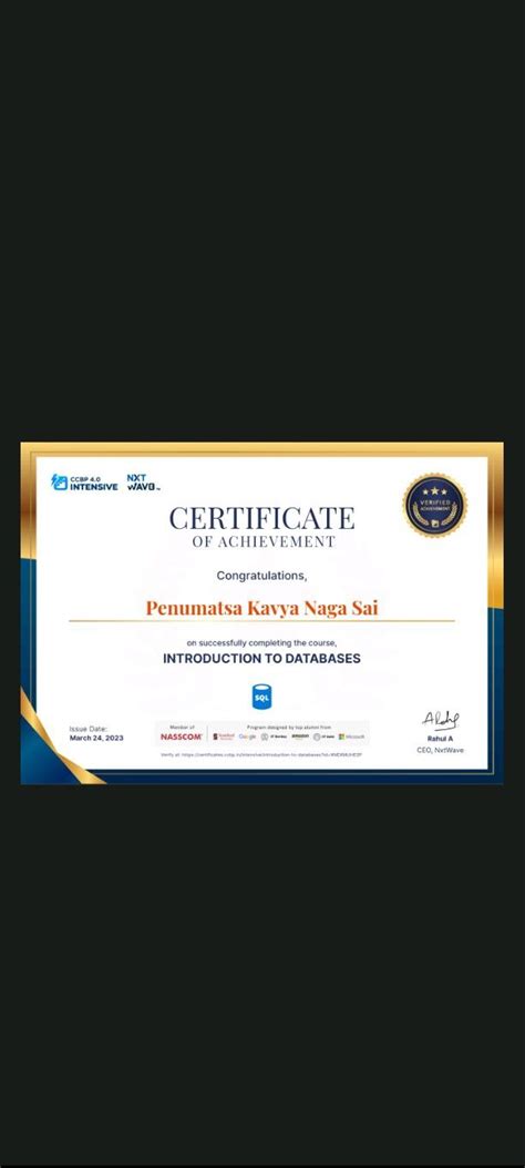 kavya penumatsa on linkedin databases sql ccbp nxtwave