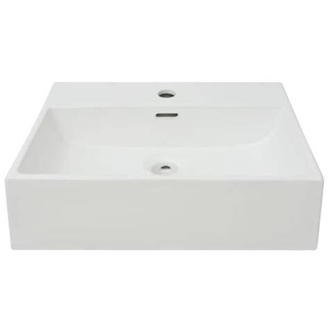 Vasque avec trou de robinet en céramique Blanc 51 5x38 5x15 cm