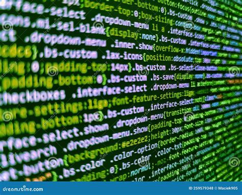 Screen Of Web Developing Code On Dark Background New Technology