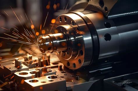 Premium Ai Image The Cnc Machining Center Is Drilling Holes Ai