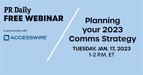 Planning Your 2023 Comms Strategy Pr Daily