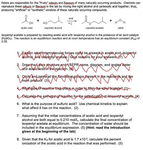 Solved Esters Are Responsible For The Fruity