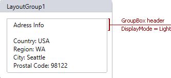 GroupBox DisplayMode Property WPF Controls DevExpress Documentation