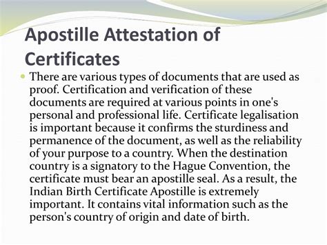 PPT APOSTILLE BIRTH CERTIFICATE INDIA PowerPoint Presentation Free