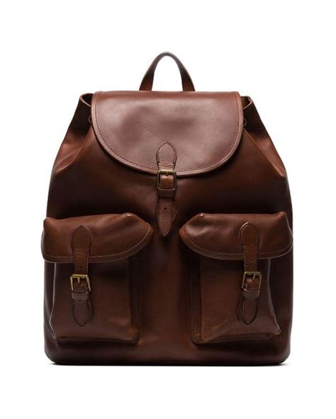Polo Ralph Lauren Heritage Leather Backpack In Brown For Men Lyst