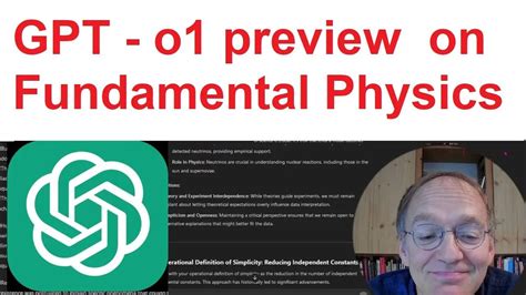 The State Of Fundamental Physics Gpt O1 Preview Comes Up With