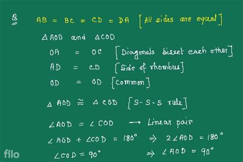 Prove That Diagonals Of A Rhombus Bisect Each Other At Right Angles As