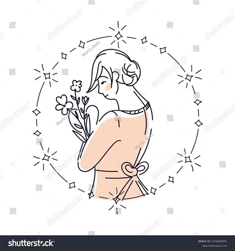 Stick Figures Boho Girl Social Media Stock Vector Royalty Free