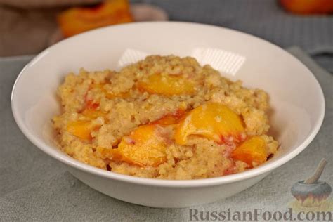 Рецепт Молочная пшённая каша с персиком на