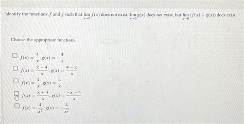 Solved Identify The Functions F ﻿and G ﻿such That Limx→0fx