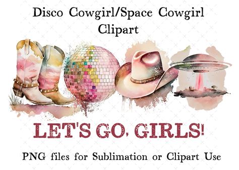 Disco Cowgirl Bachelorette Disco Lets Go Girls Cow Girl Png Digital