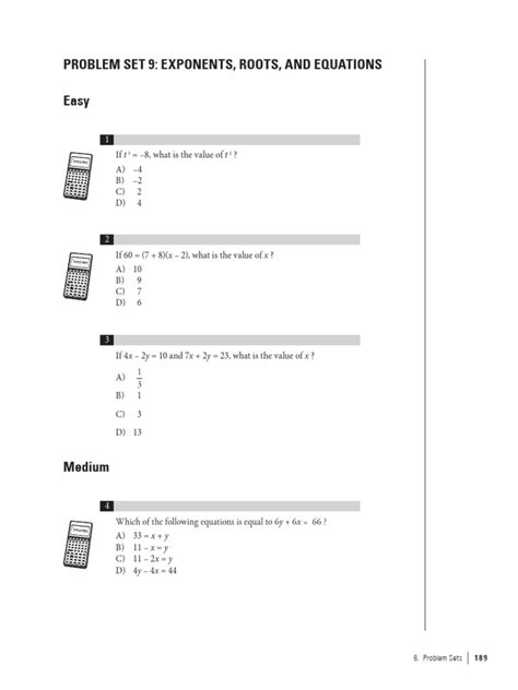 digital sat math problem set 9 pdf arithmetic mathematical concepts