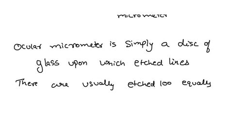 Solved The Difference Between Ocular Micrometer And Stage Micrometer A Both Have An Unknown