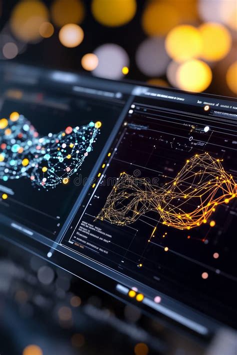 Colorful Data Visualizations On Screens Illustrate Complex Analytics In A Sleek Workspace