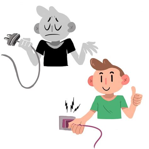 Premium Vector Man With A Plug Connect And Disconnect