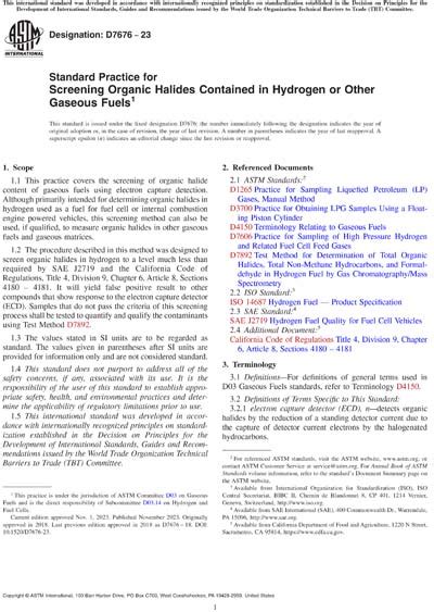 Astm D7676 23 Standard Practice For Screening Organic Halides
