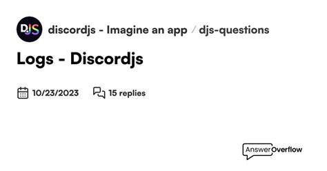 Logs Discordjs Discordjs Imagine An App