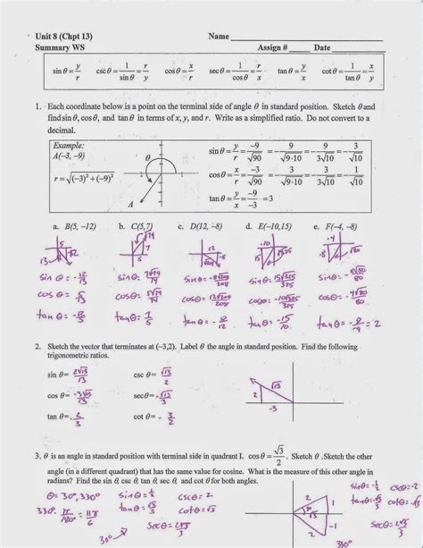 Mr Dorans Algebra 2 Trig Test Review