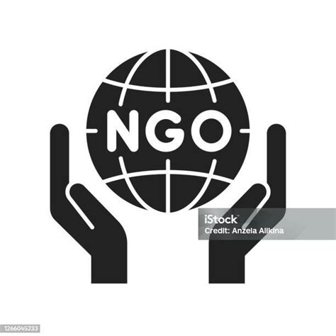 Ngo 조직 블랙 글리프 아이콘 비영리 커뮤니티 웹 페이지 모바일 앱 프로모션용 픽토그램 개념에 대한 스톡 벡터 아트 및 기타