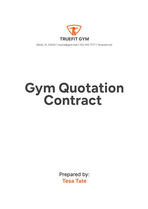 Free Gym Quotation Contract Template To Edit Online