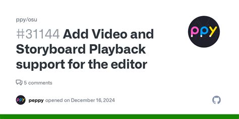Add Video And Storyboard Playback Support For The Editor · Issue 31144