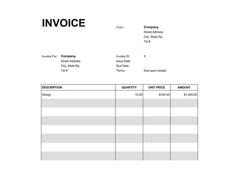 Free Printable Invoice Templates Excel Word Pdf And Blank Download