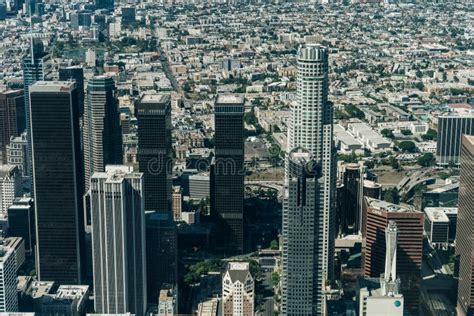 Aerial View Of A Downtown Los Angeles Editorial Stock Image Image Of