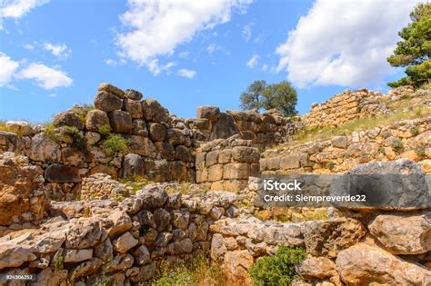 미케네 그리스 문명 펠로폰네소스 반도 그리스의 센터의 벽 미케네는 그리스에서 유명한 고고학 사이트입니다 유네스코 세계 유산