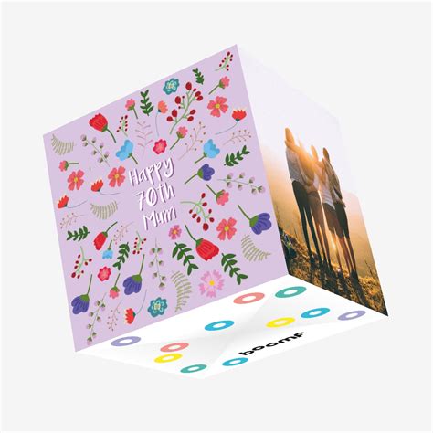 Happy 70th Birthday Mum Confetti Exploding Greetings Card Boomf