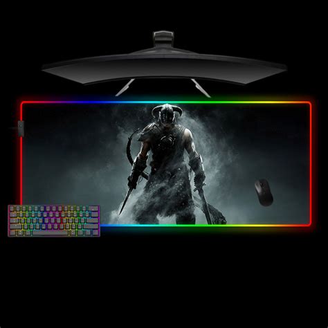 Skyrim Dragonborn Design M Xxl Size Rgb Gaming Mouse Pad Computer Desk
