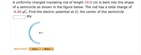 Solved A Uniformly Charged Insulating Rod Of Length 19 0 Chegg