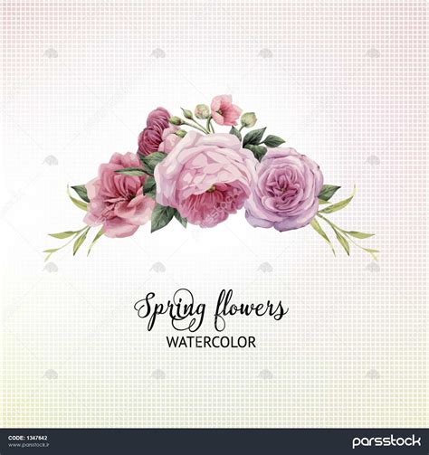 دسته گل رز آبرنگ می تواند به عنوان کارت تبریک کارت دعوت برای عروسی تولد و سایر پس زمینه تعطیلات